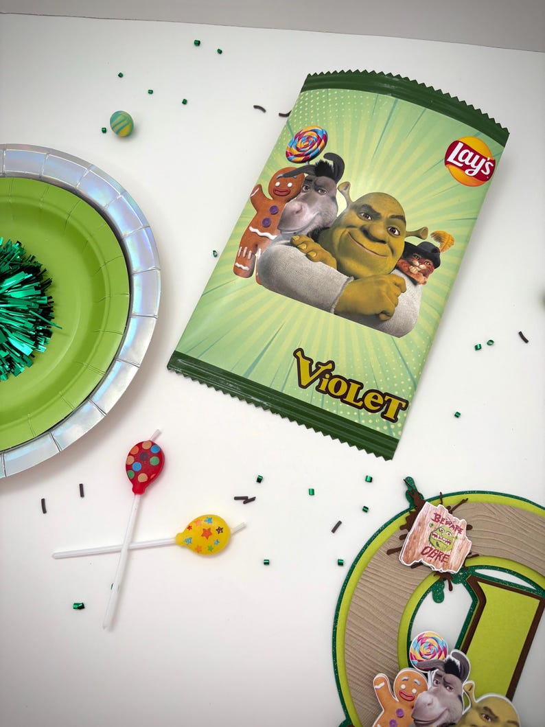 Shrek Chip Bags – Custom Party Favors for Kids Birthday - Shrek Snack ...