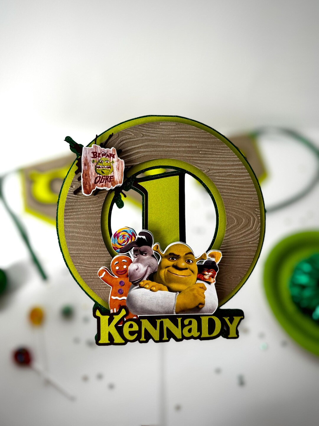 3D Shrek Cake Topper | Shrek Happy Birthday Cake Topper | Shrek Party ...