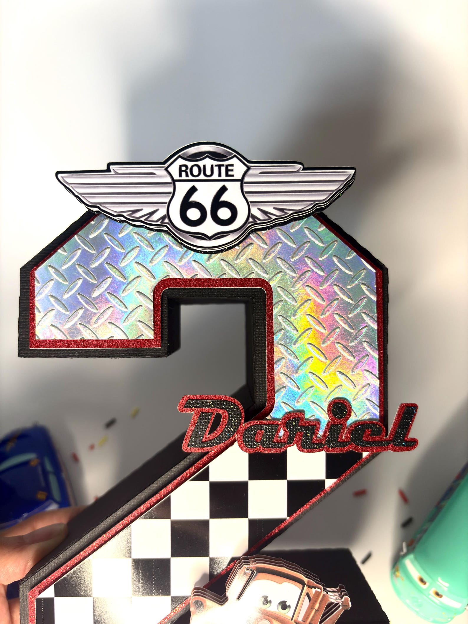 Number 2 3D Number or Letter Cars | Lighting Mcqueen Party Decoration ...