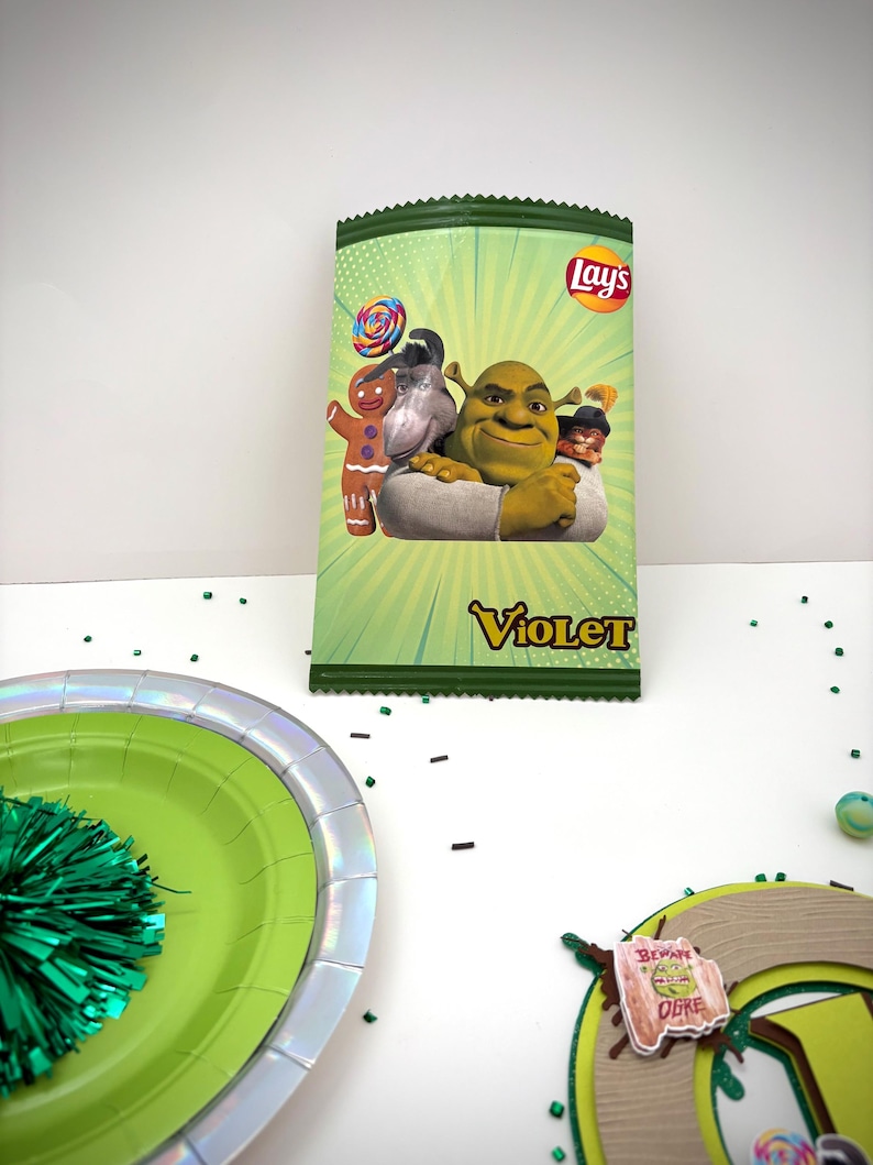 Shrek Chip Bags – Custom Party Favors for Kids Birthday - Shrek Snack ...