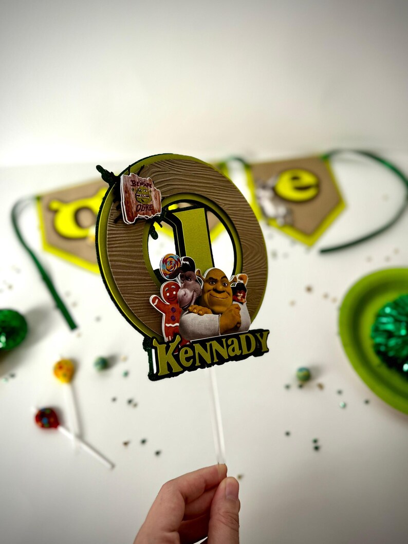 3D Shrek Cake Topper | Shrek Happy Birthday Cake Topper | Shrek Party ...