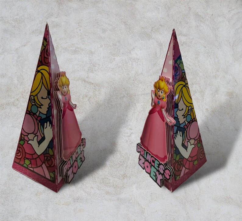 Princess Peach Candy Box | Pyramid Box | Favor Pyramid Boxes | Princess ...
