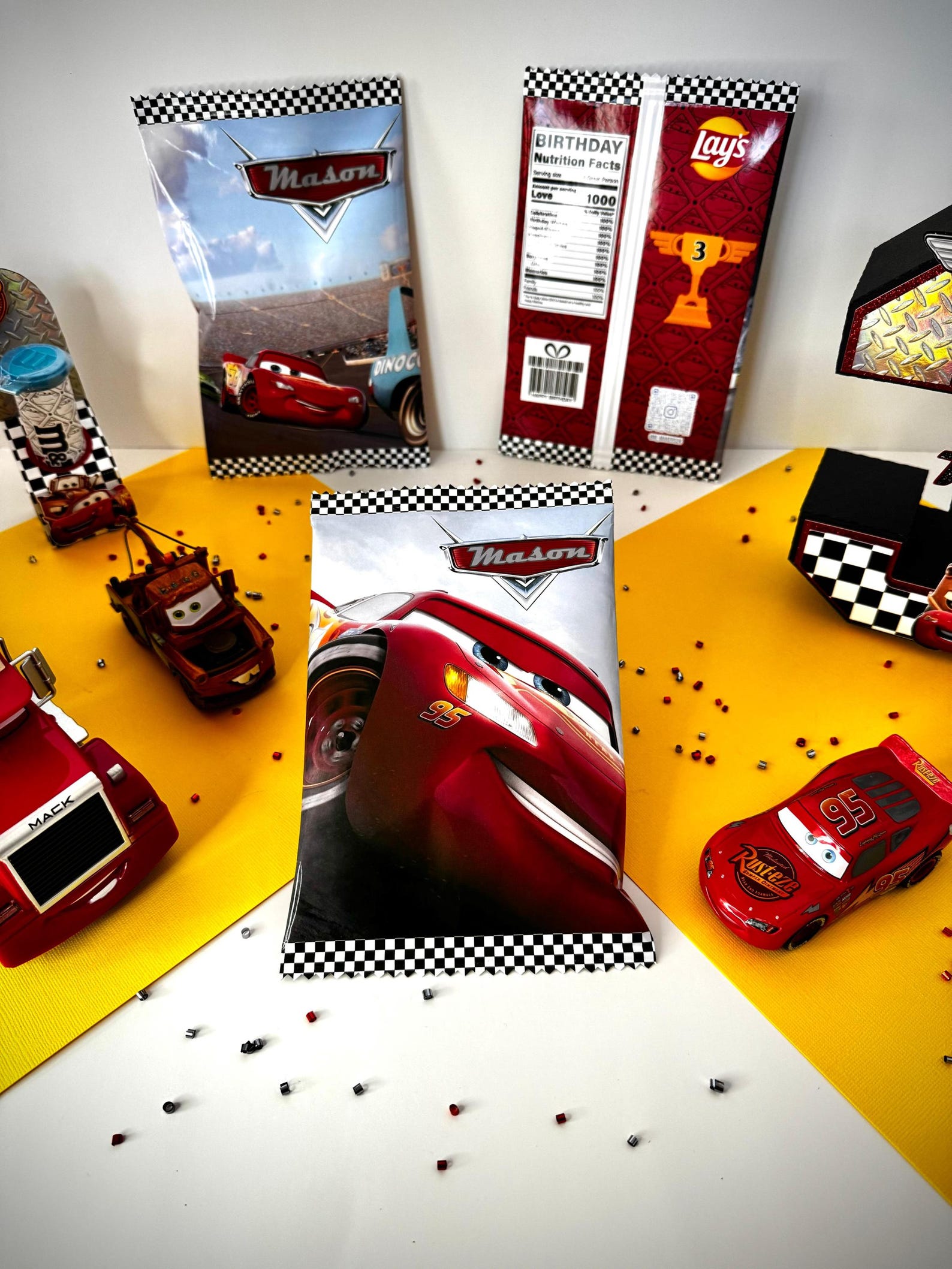 Lightning Mcqueen Chip Bags | Cars Birthday Party Favor | Assembled ...