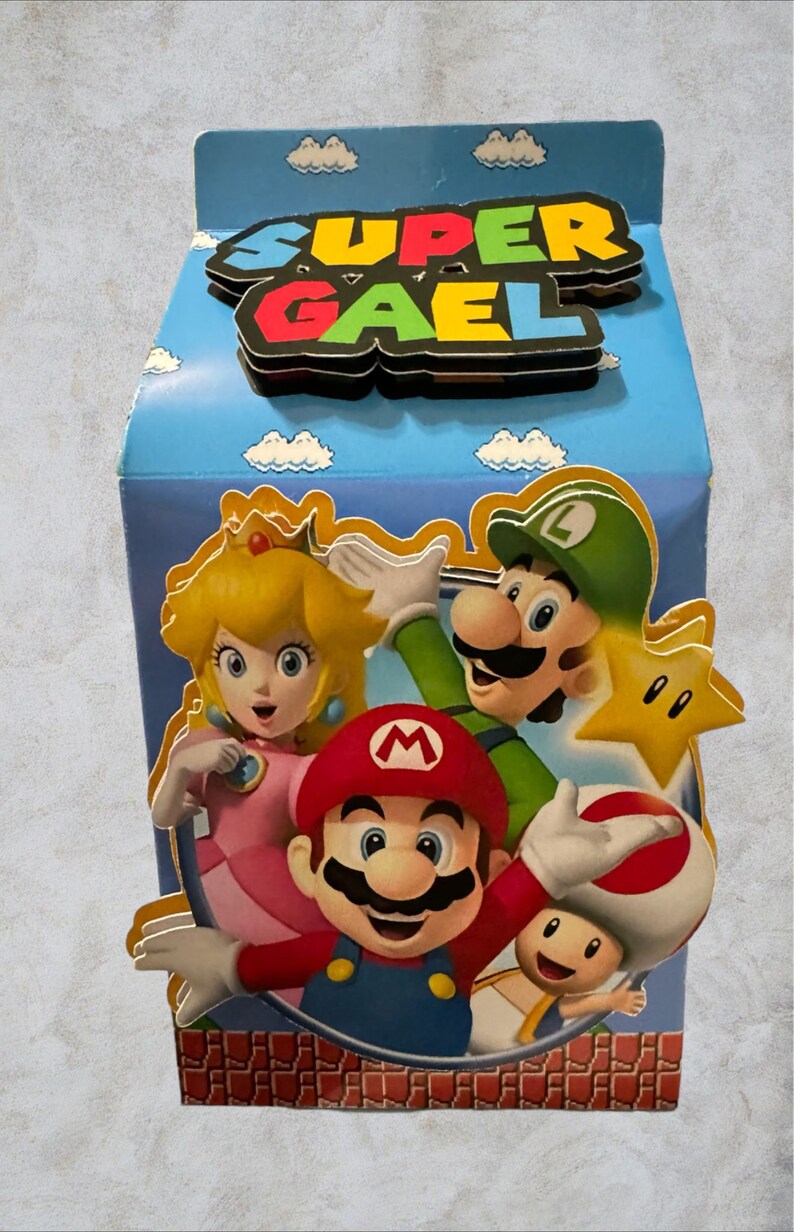 Mario Candy Box | Favor Boxes | Mario Birthday Party With Your Own Name ...