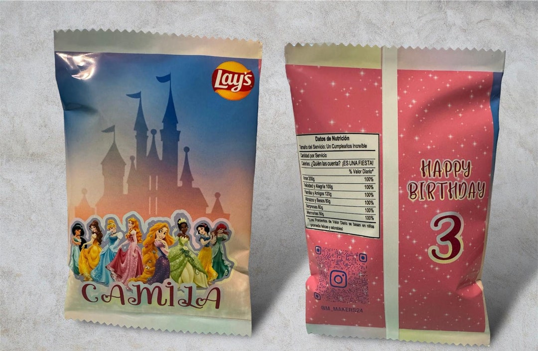Disney Princess Chip Bags Disney Princess Party Favors Disney Princess Birthday Disney Princess ...
