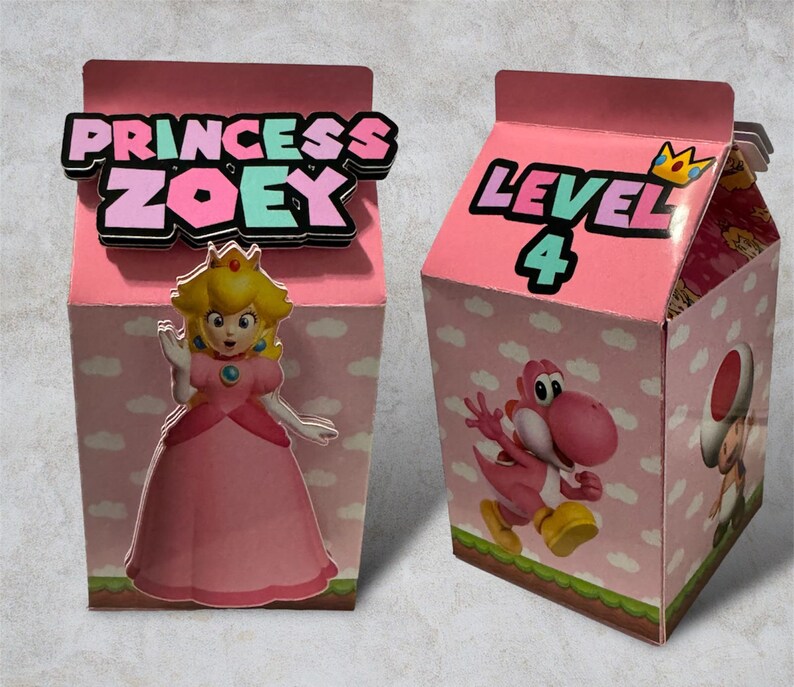 Princess Peach Candy Box Favor Boxes Mario Birthday Party With Your Own ...
