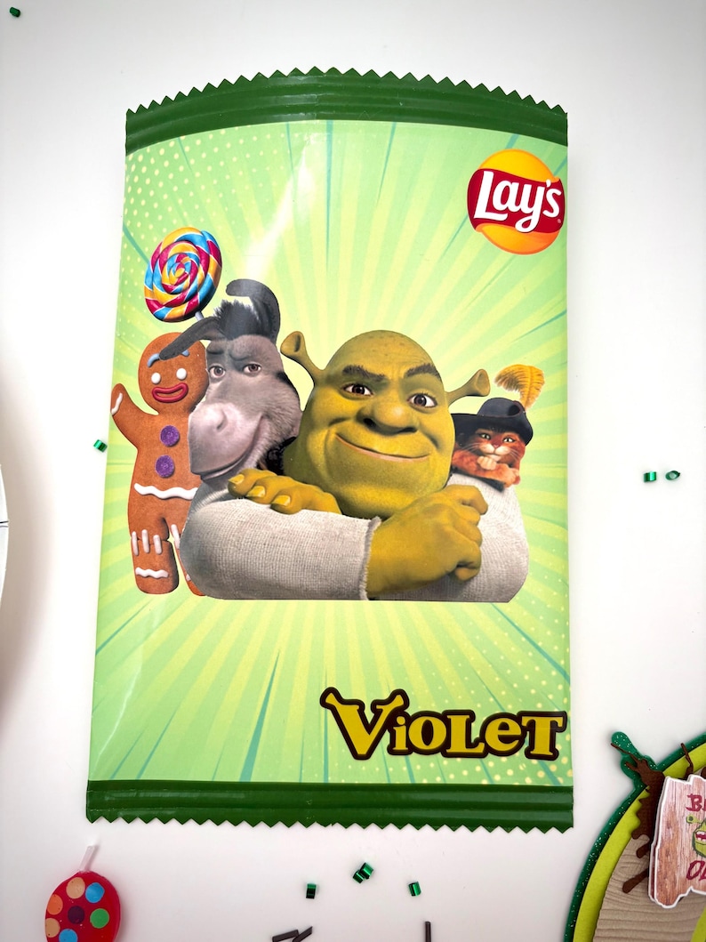 Shrek Chip Bags – Custom Party Favors for Kids Birthday - Shrek Snack ...