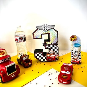 3D Number or Letter Cars Lighting Mcqueen Party Decoration Lightning ...