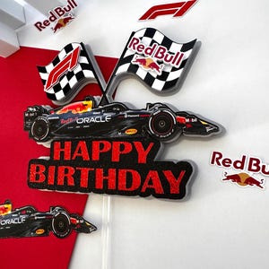 3D Red Bull Cake Topper | Personalized Formula 1 Birthday Cake Decor ...