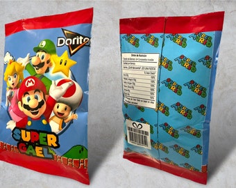 Mario Chip Bags Super Mario Party Favors Mario Birthday Mario Party ...