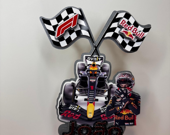3D Max Verstappen Cake Topper | Personalized Formula 1 Birthday Cake ...