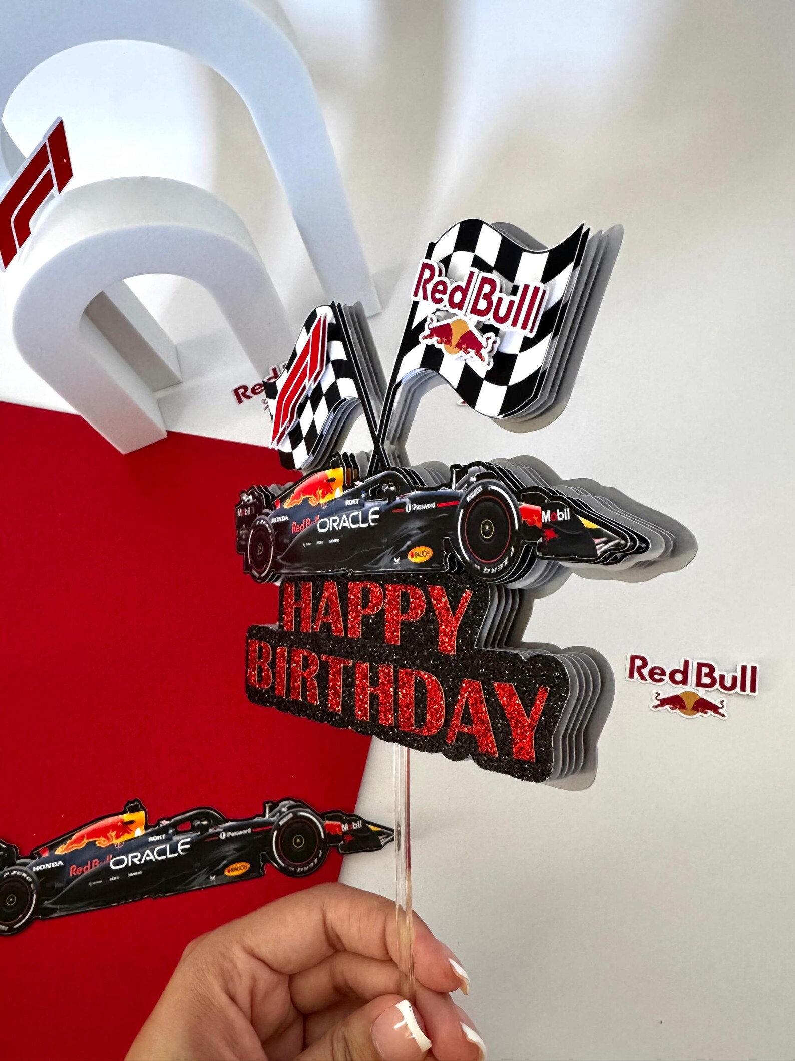 3D Red Bull Cake Topper | Personalized Formula 1 Birthday Cake Decor ...