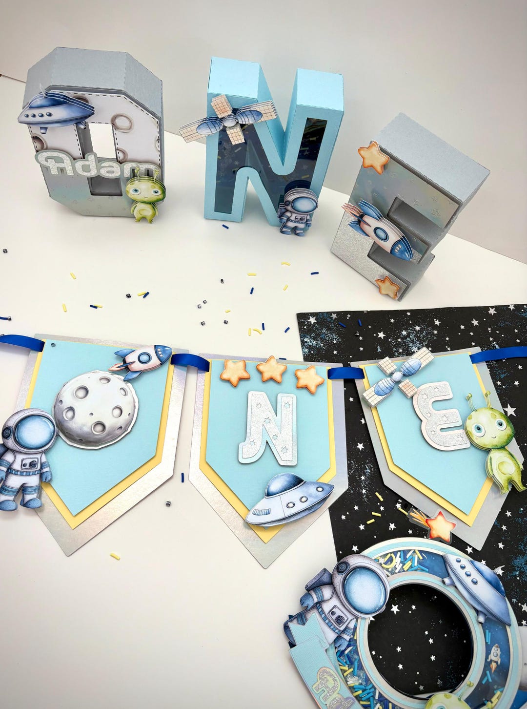 Astronaut Banner | Outer Space Birthday Decoration | Rocket Party ...