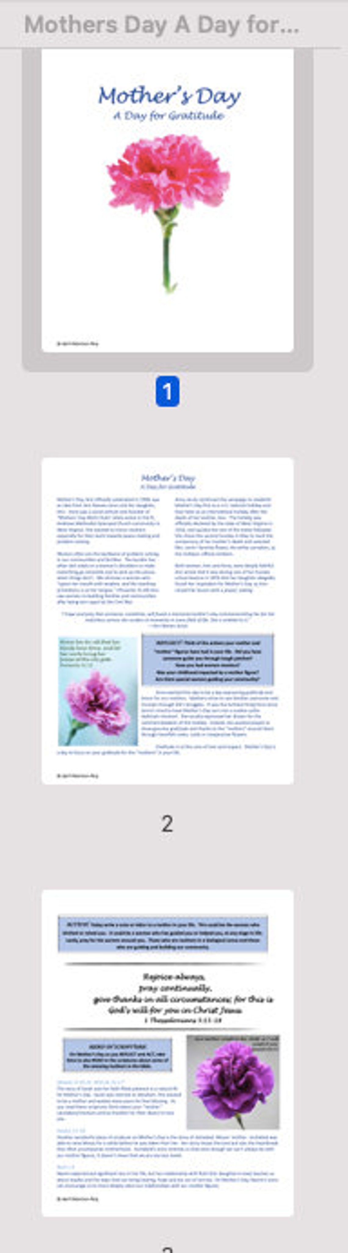 Printable Mother's Day: A Day for Gratitude, Christian Devotional - Etsy