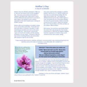 Printable Mother's Day: A Day for Gratitude, Christian Devotional - Etsy