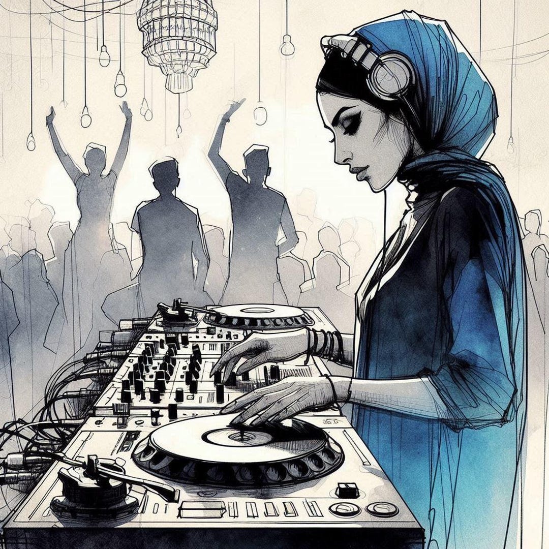 Painting dj Louisa Illustration Wall Decoration Visual Art on Poster ...