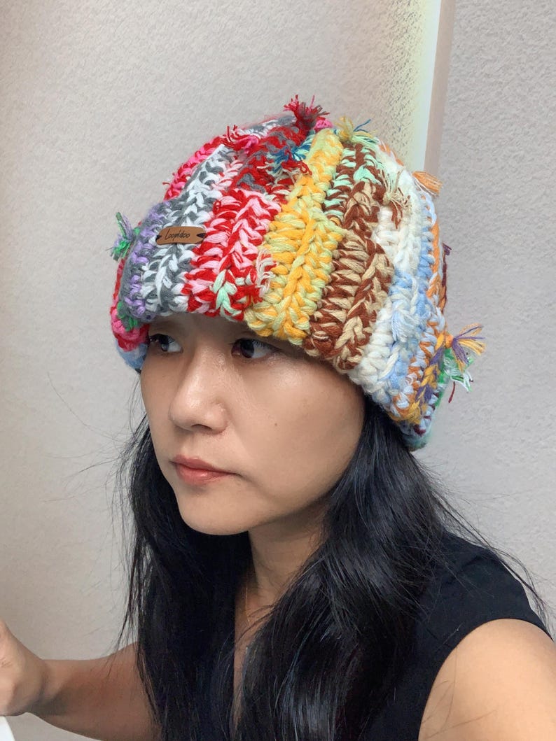 Colorful Crochet Beanie - Handmade Stylish Winter Hat, Idea Gifts for ...