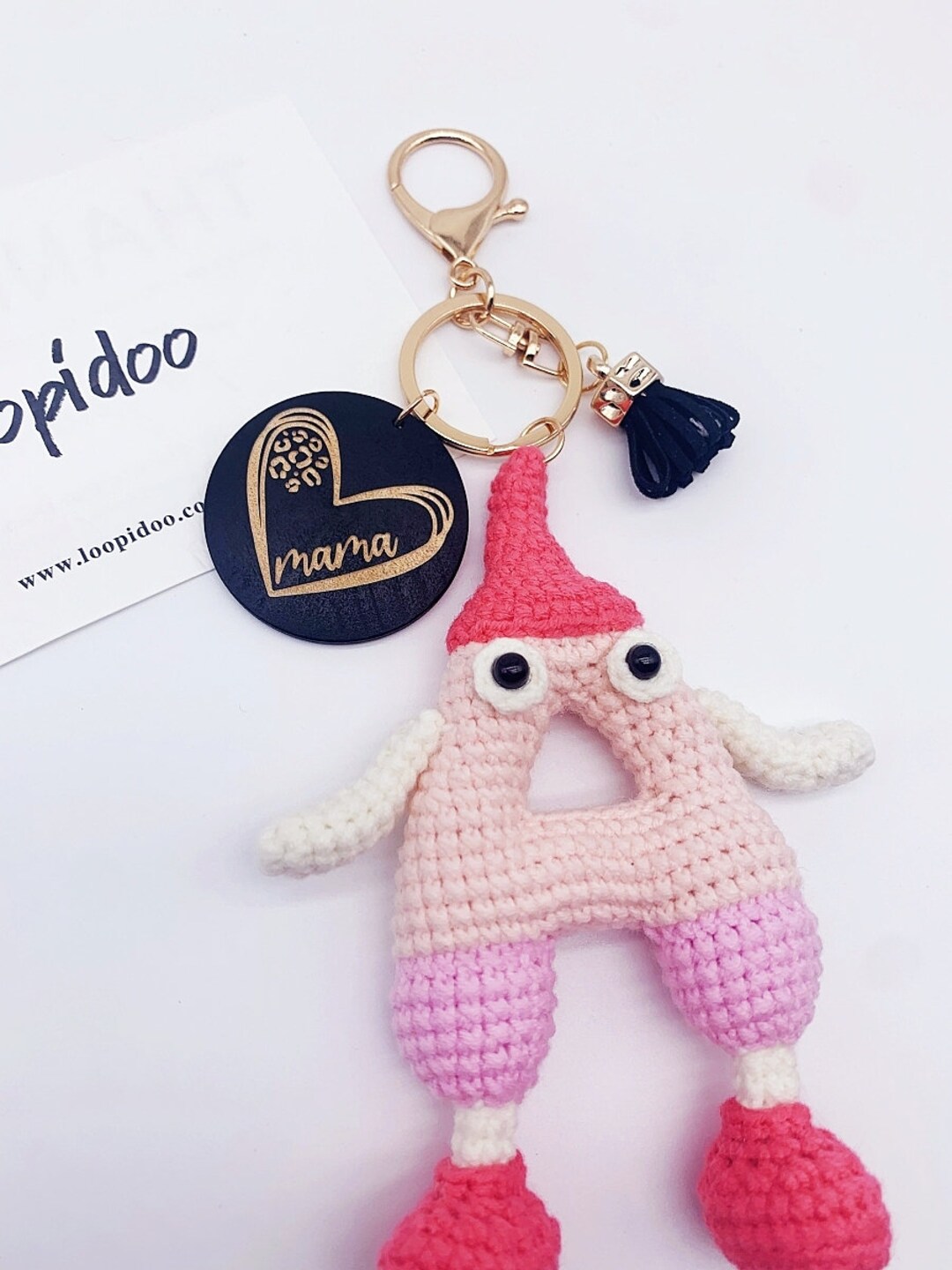 Customized Name Crochet Key Chain, Crochet Alphabet Letters Key Chain ...