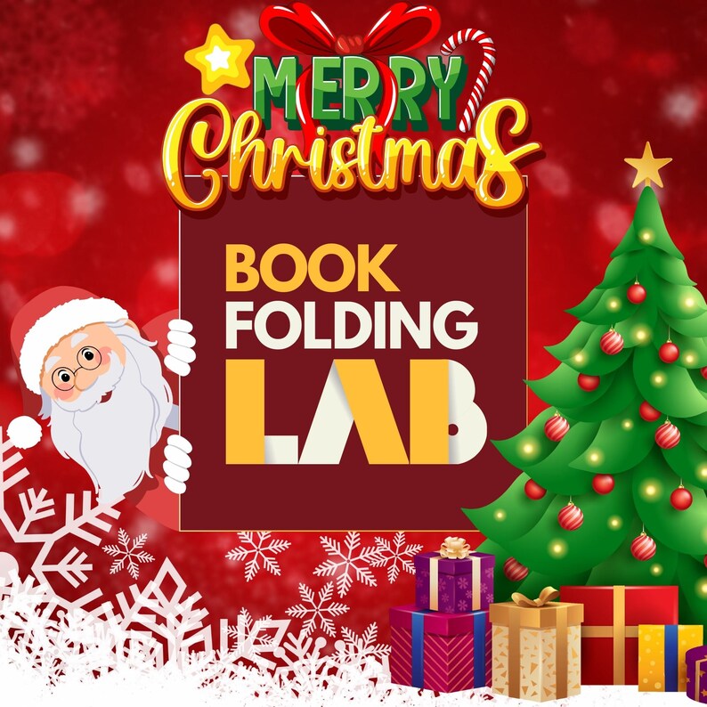 Joy Love Book Folding Patterns Bundle, Christmas Folded Book Art, Easy ...