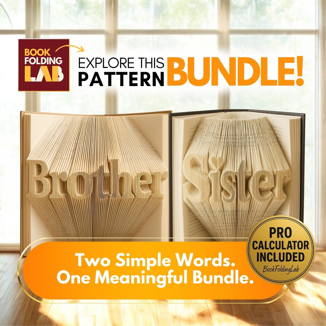 BROTHER & SISTER Book Folding Pattern Bundle – Editable Templates + Pro ...