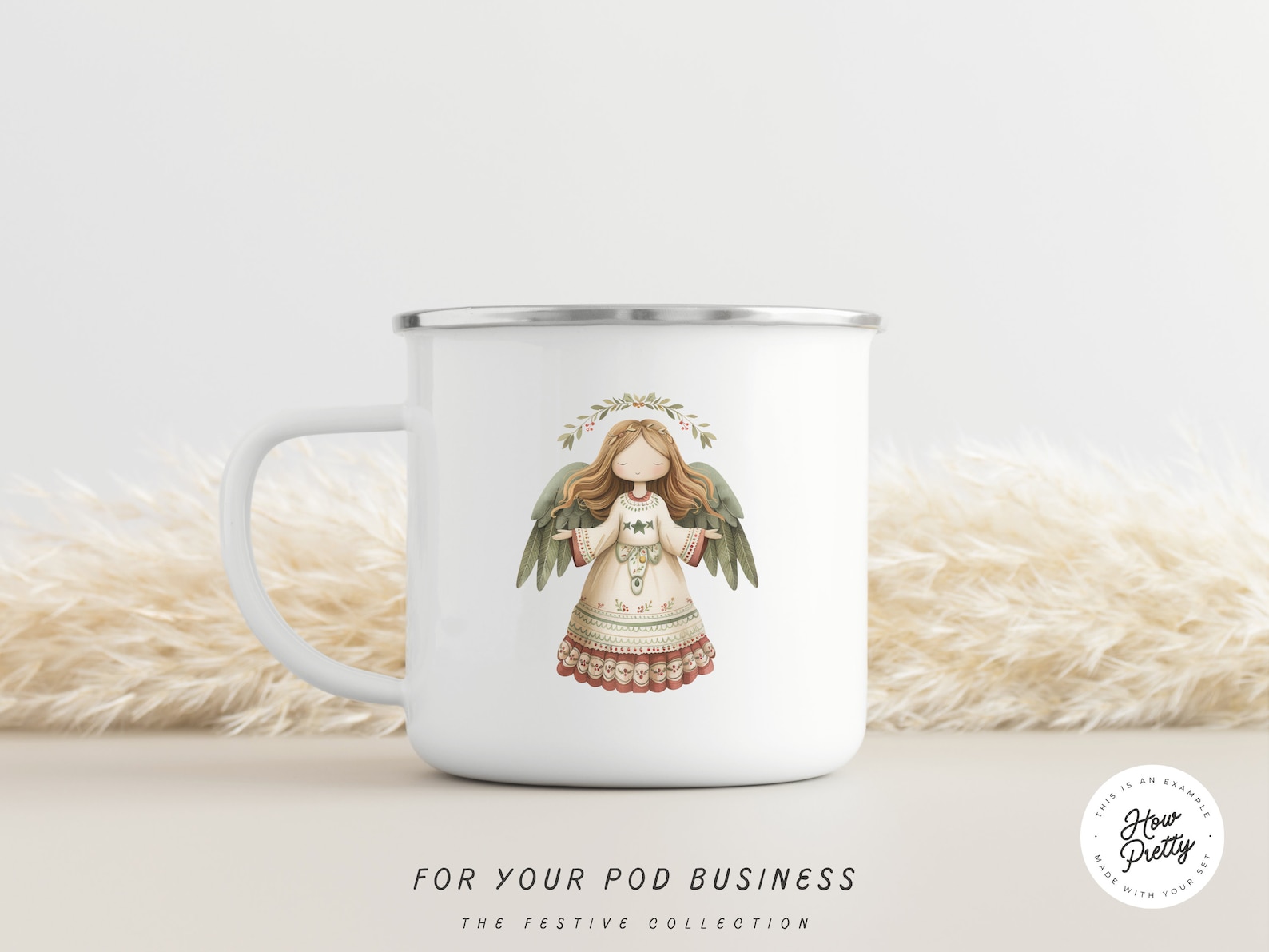 Folk Christmas Angel Clipart, Holiday Season Clip Art, Winter Whimsical ...