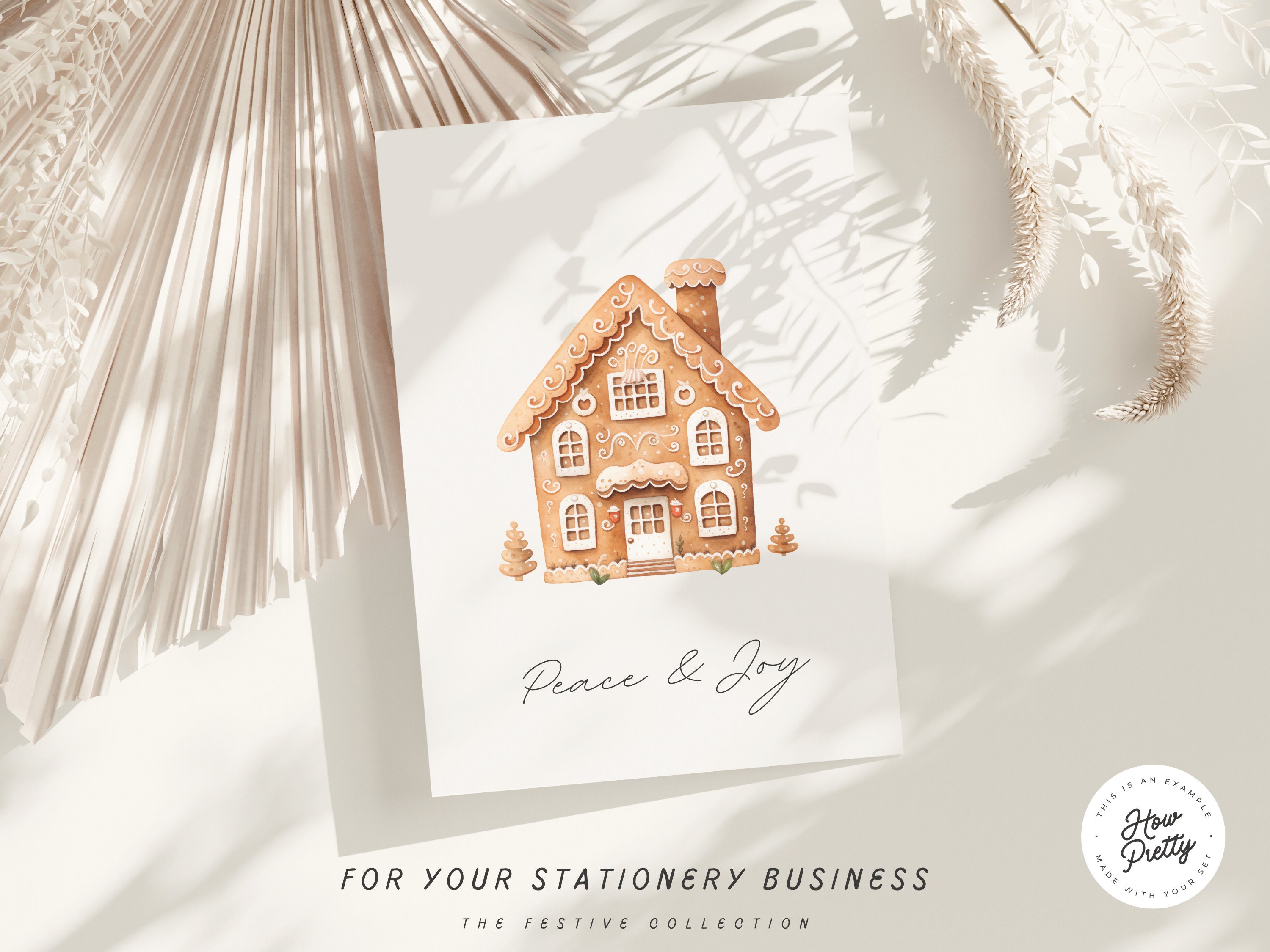 Cute Gingerbread House Clipart, Watercolor Winter Clip Art, Christmas ...