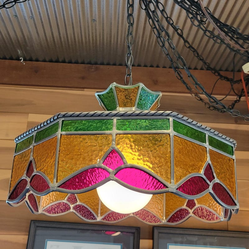 Stained Glass Light Fixture - Etsy