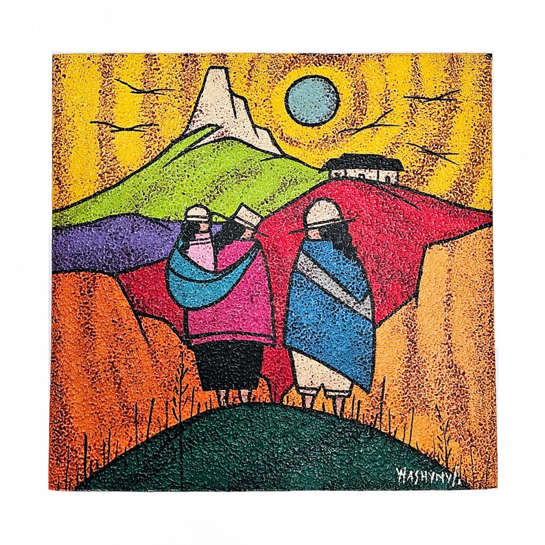 Ecuadorian Indigenous Family, Andean Landscape, South America's Art ...