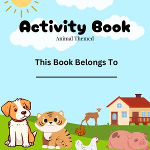 Animal Activity Book, Busy Book for Kids, Kids Worksheet Package WITH ...
