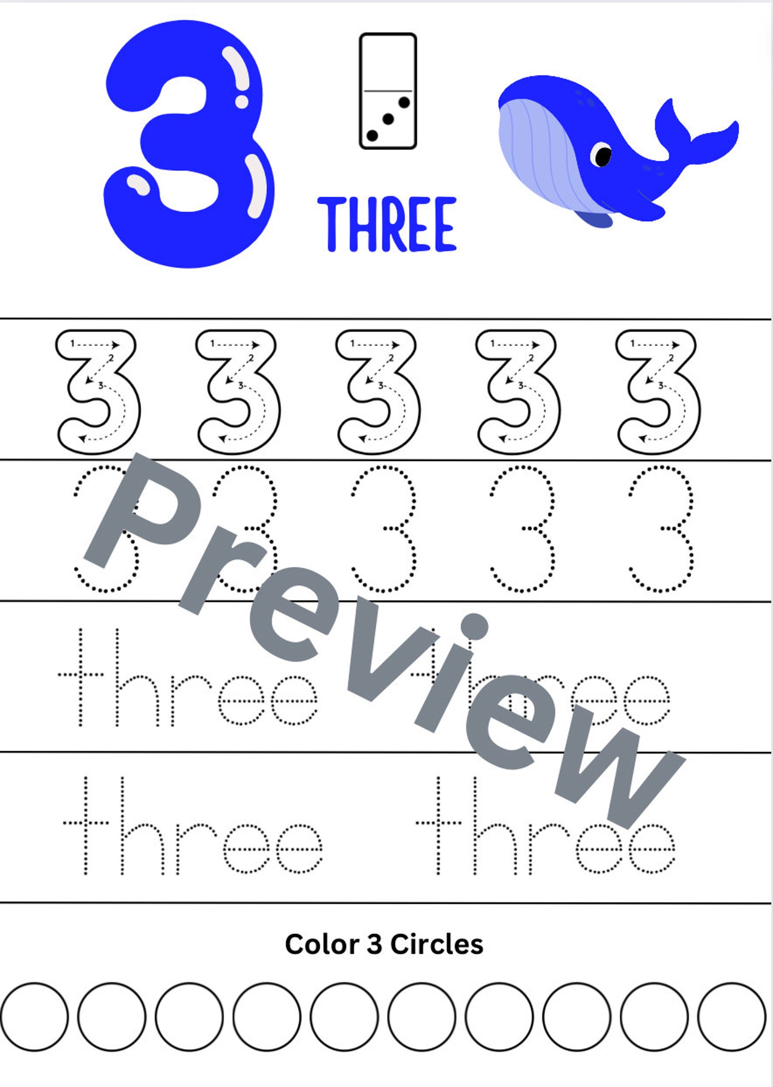 Traceable Number Worksheets for Kids, Printable, Counting - Etsy