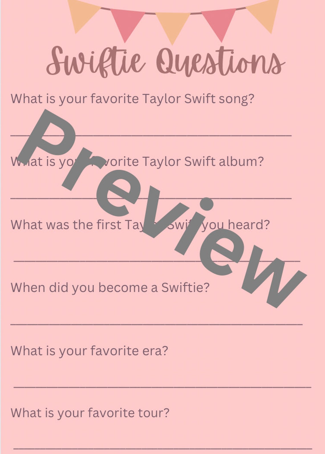 Swiftie Party Games, Taylor Swift Activity Book, Instant PDF Download ...