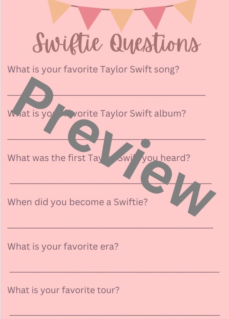Swiftie Party Games, Taylor Swift Activity Book, Instant PDF Download ...