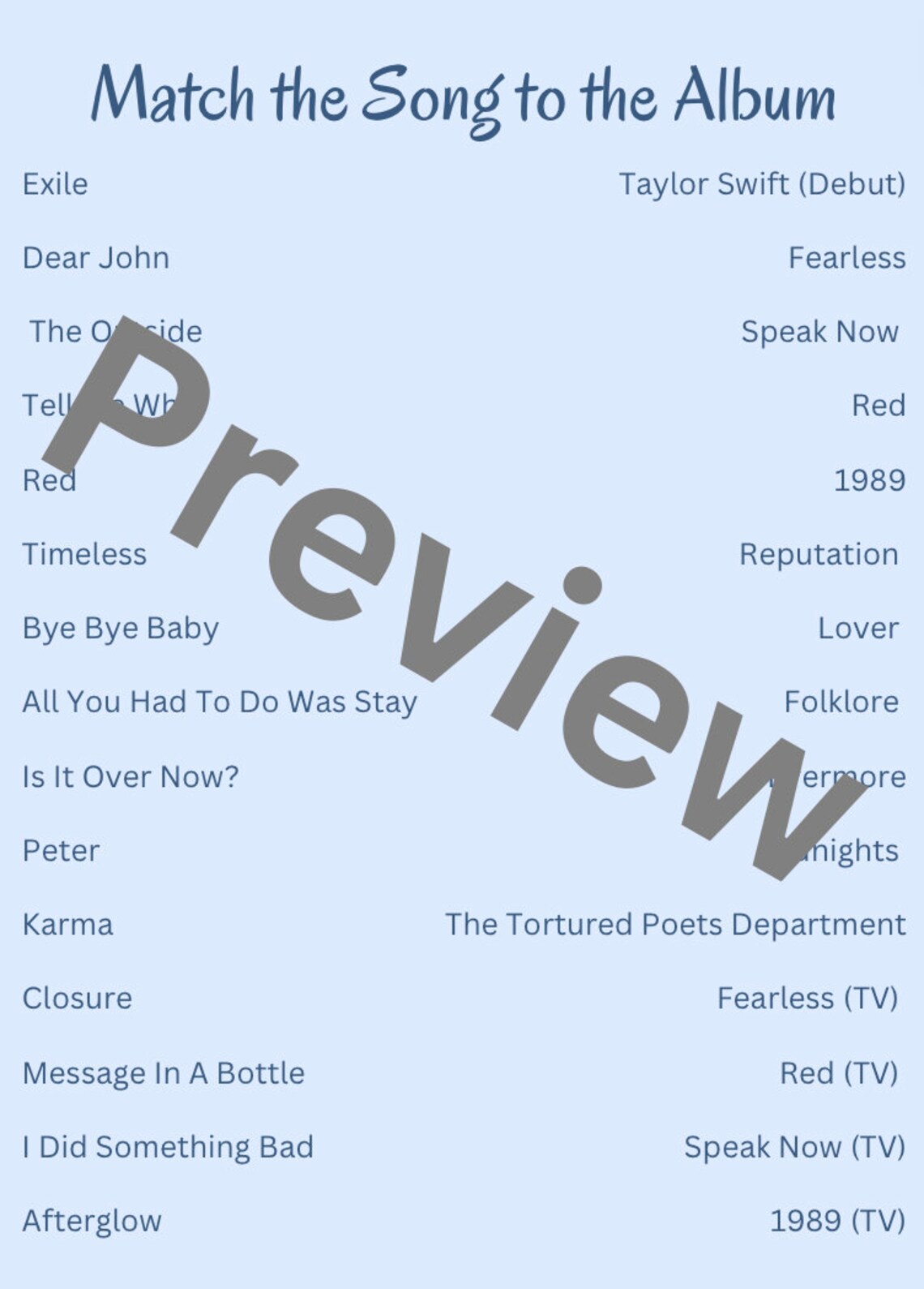 Swiftie Party Games, Taylor Swift Activity Book, Instant PDF Download ...