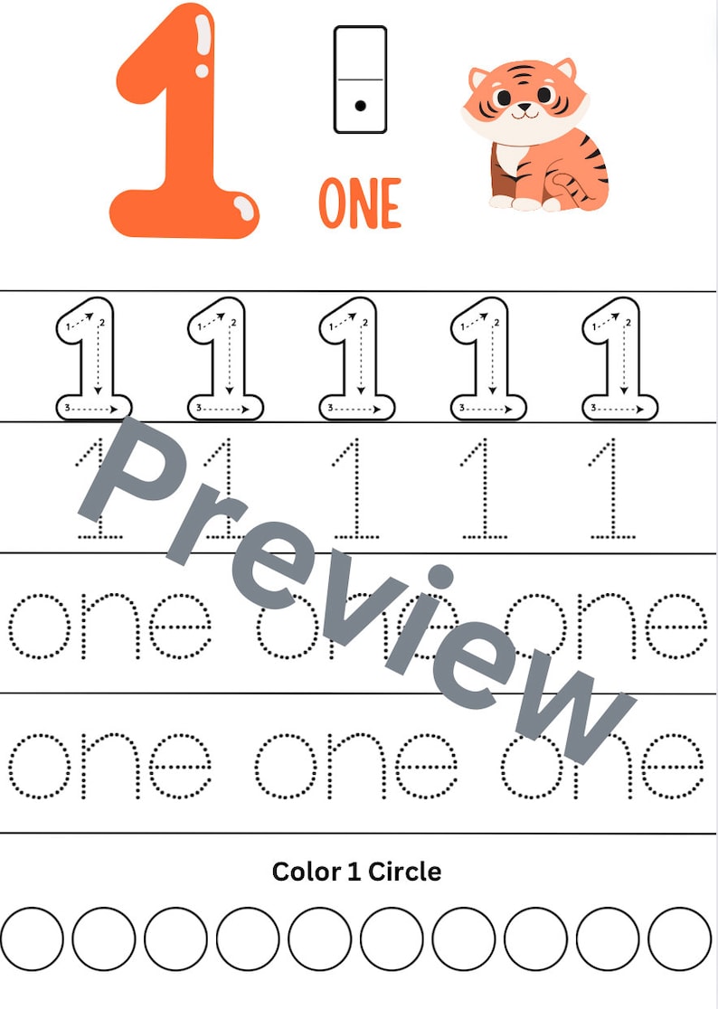 Traceable Number Worksheets for Kids, Printable, Counting - Etsy