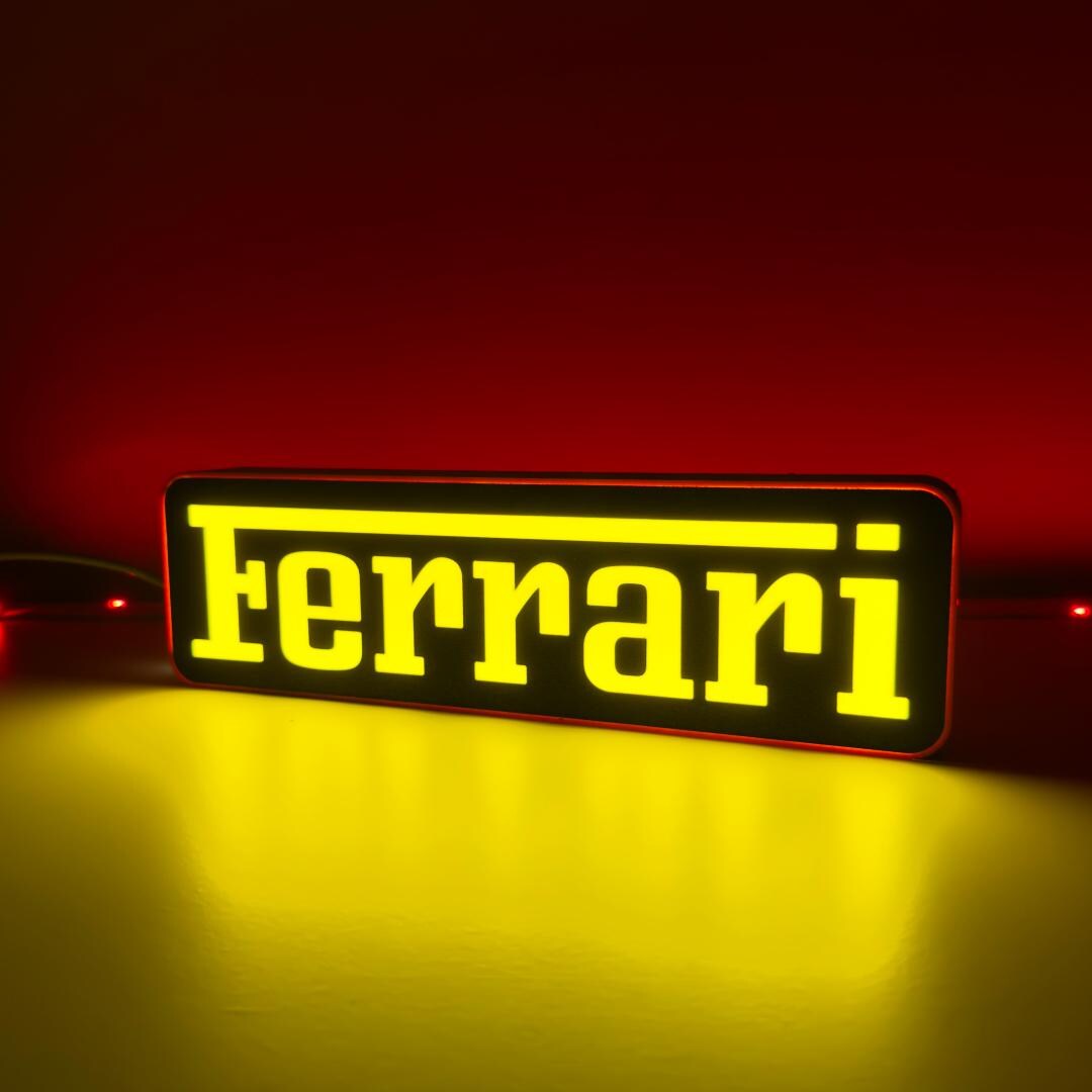 Ferrari Lettering Lamp, Led Lamp, Led Light, Lightbox, Desk Lamp ...