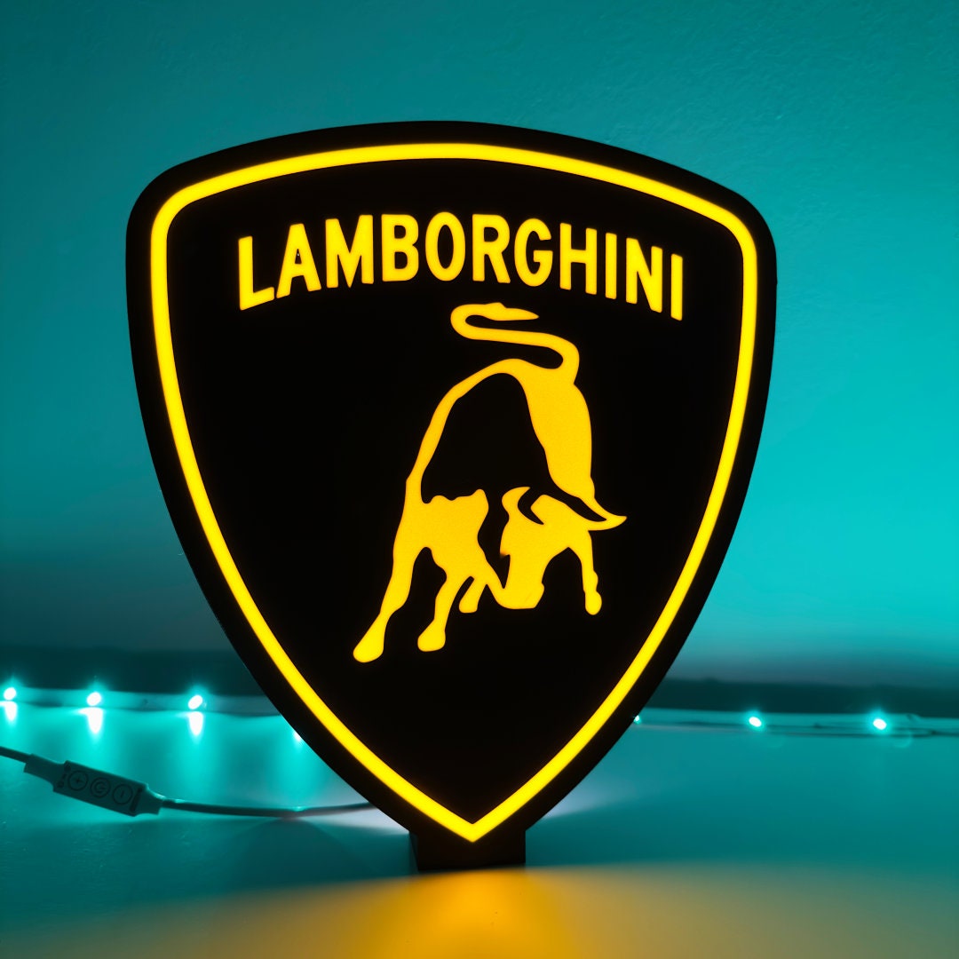 Lamborghini Logo Lamp, Led Lamp, Desk Lamp, Bedside Lamp, Night Light ...