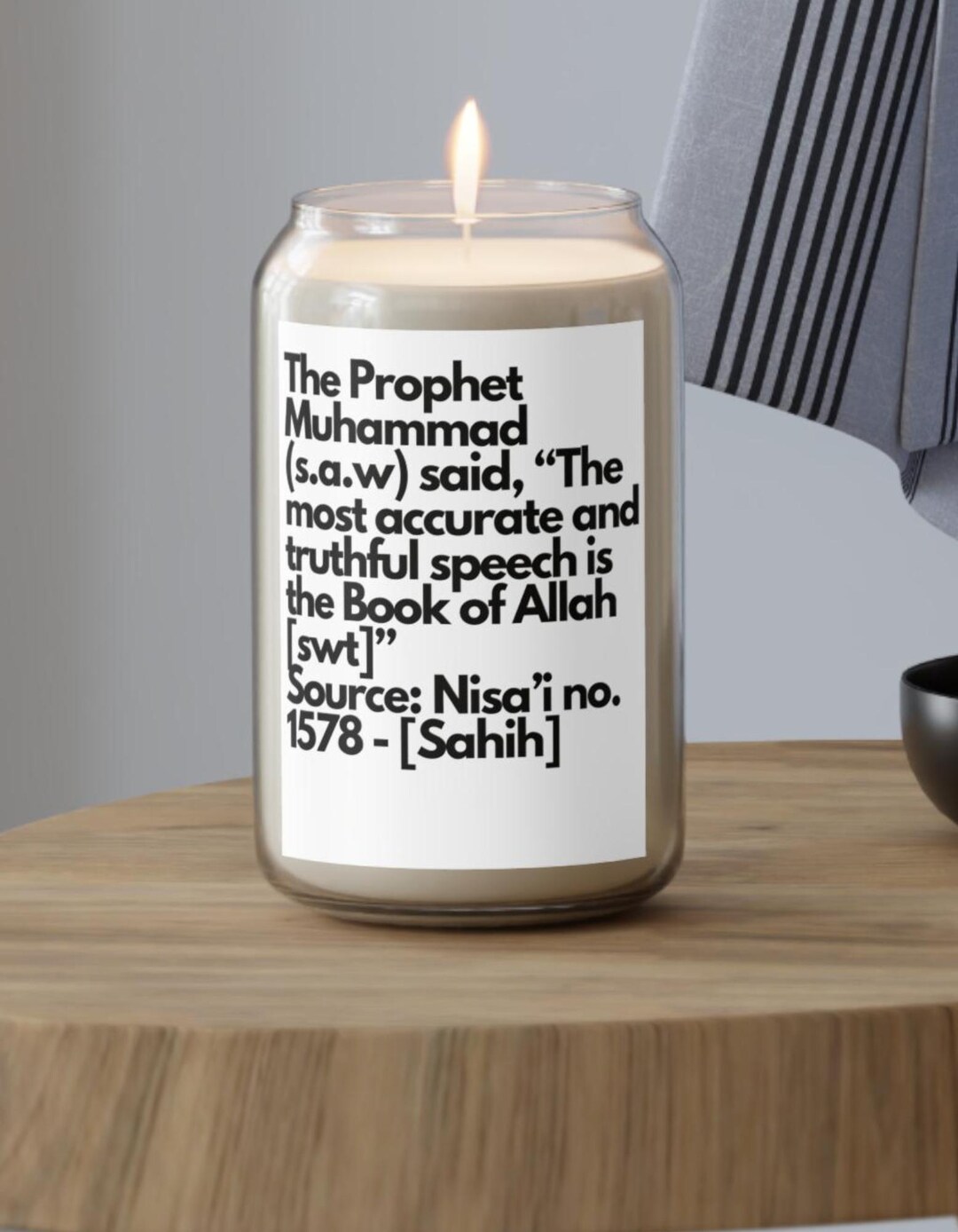 Inspirational Quran Hadith Scented Candle, Islamic Home Decor ...