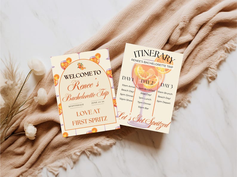 Aperol Spritz Bachelorette Itinerary | Bachelorette Itinerary | Girls ...