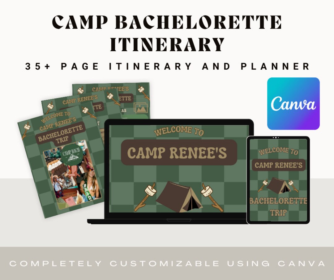Camp Bachelorette Itinerary Planner Camp Bachelorette Itinerary ...