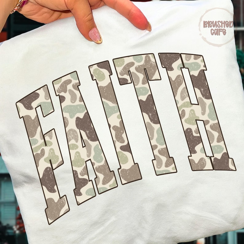 Camo Faith PNG: Christian Shirt Design Camo PNG Trendy Camouflage ...