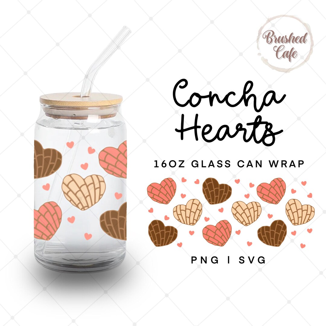 Concha SVG - Mexican SVG - Pan Dulce PNG - 16oz Glass Can Wrap ...