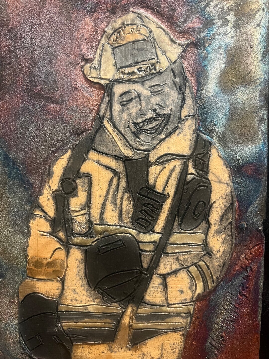 UNFRAMED Firefighter in Clay - Etsy