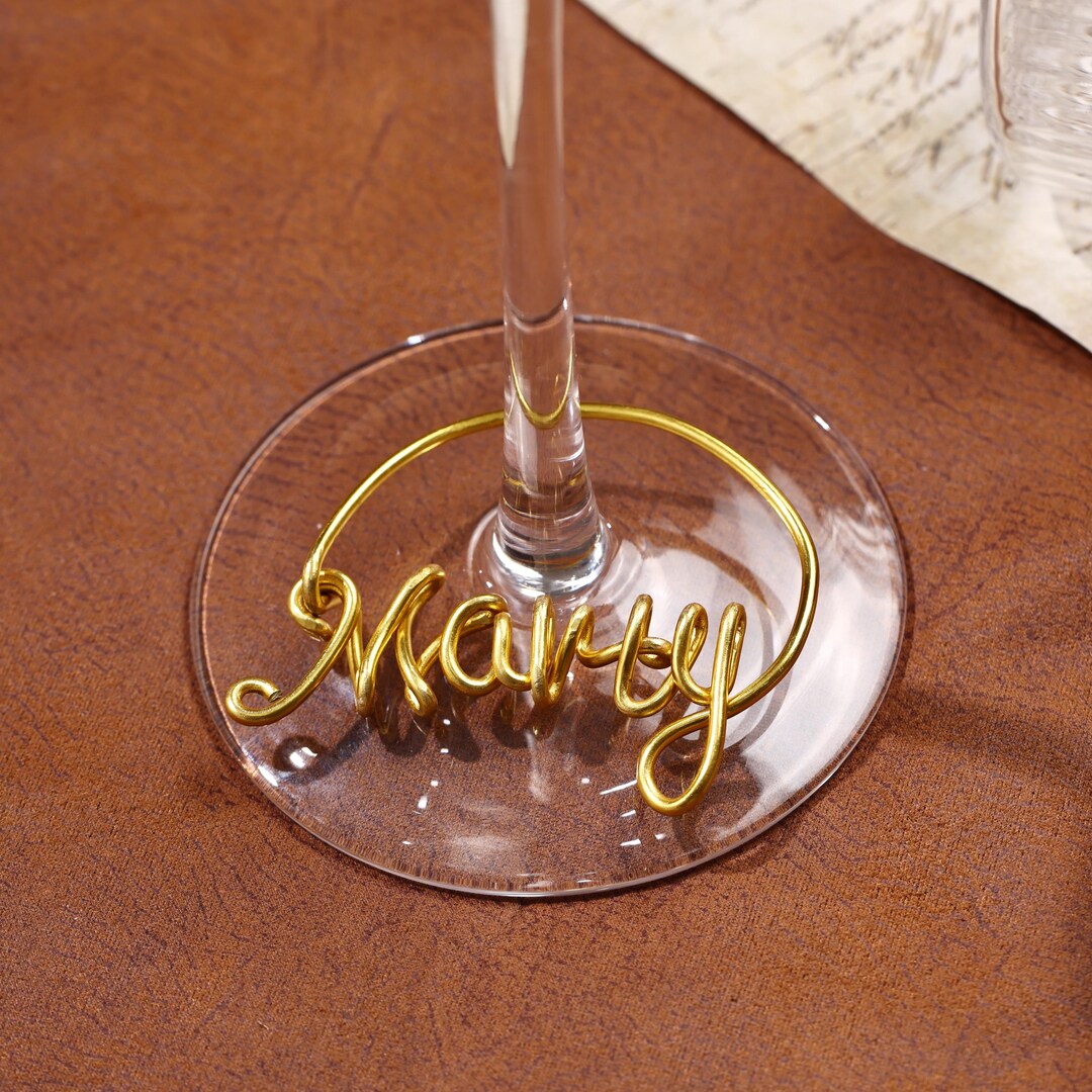 Custom Name Wine Glass Markers for Weddings, Bridesmaids Gifts ...