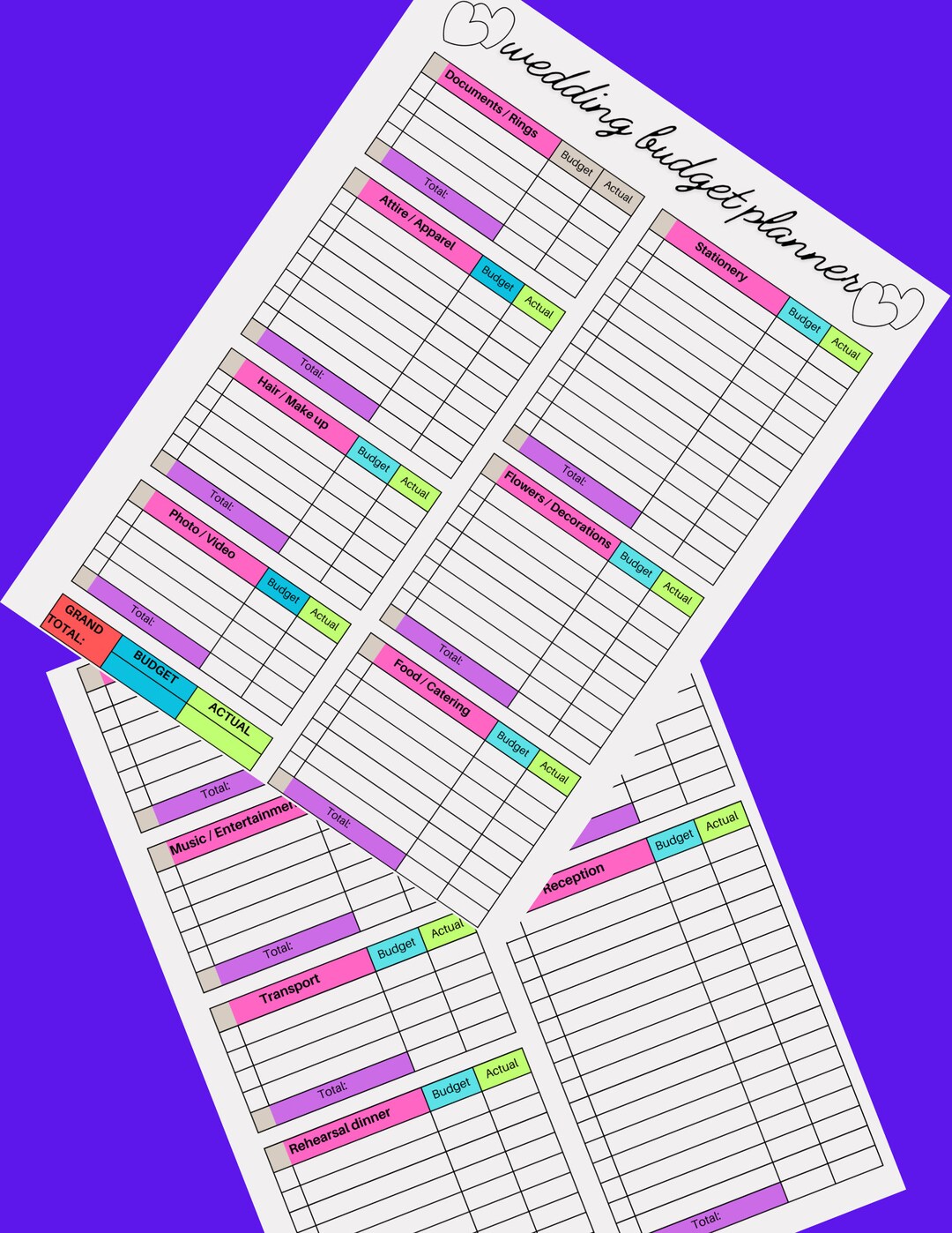 Wedding Budget Planner,printable Wedding Budget Tracker Template ...