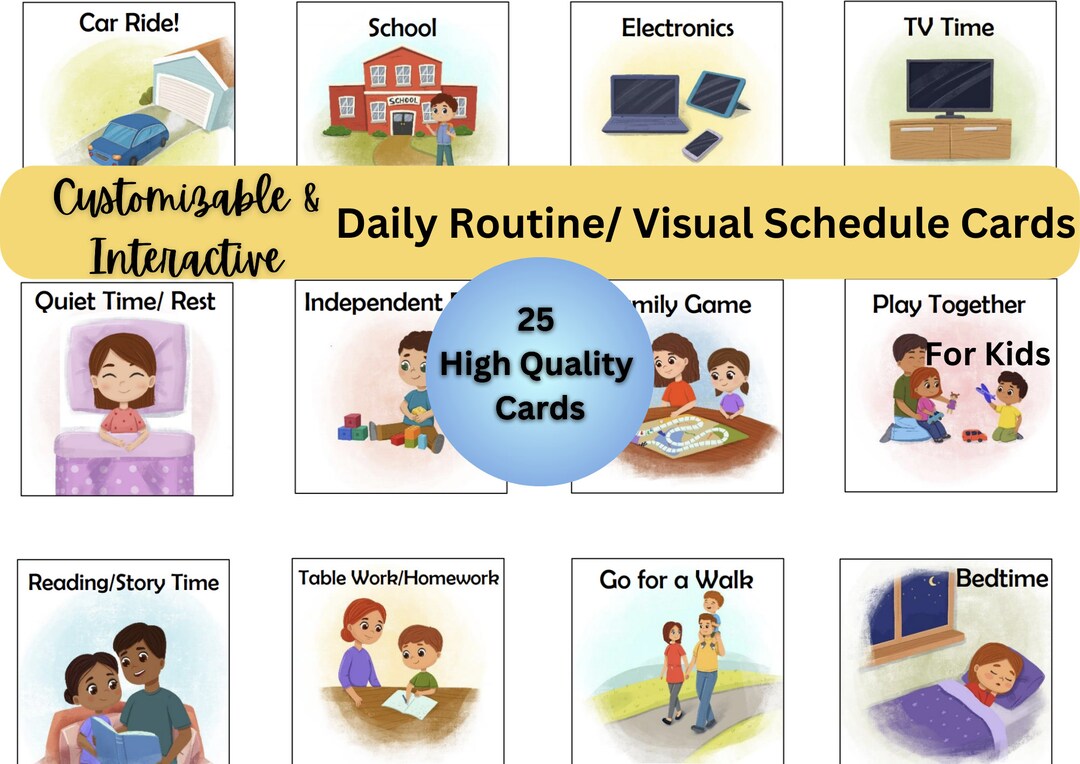 Interactive Kids Daily Routine/ Visual Schedule - Etsy