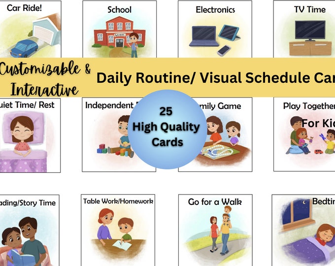 Visual Schedule & Daily Routine Cards for Toddlers, Preschoolers (at ...