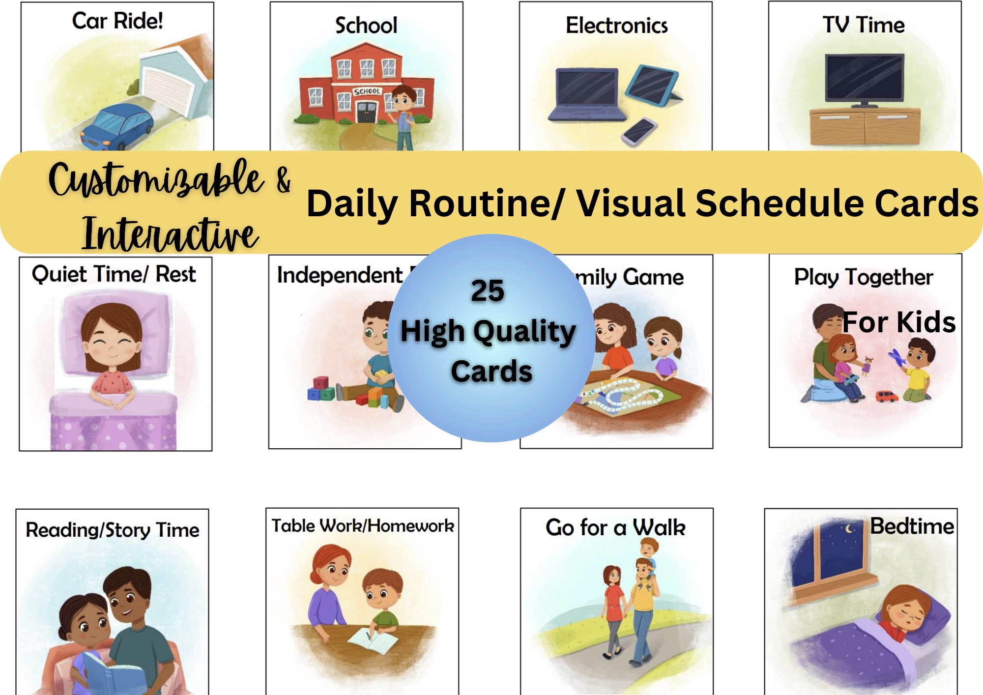Interactive Kids Daily Routine/ Visual Schedule - Etsy