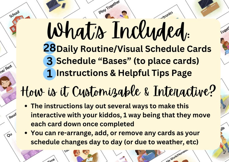 Interactive Kids Daily Routine/ Visual Schedule - Etsy