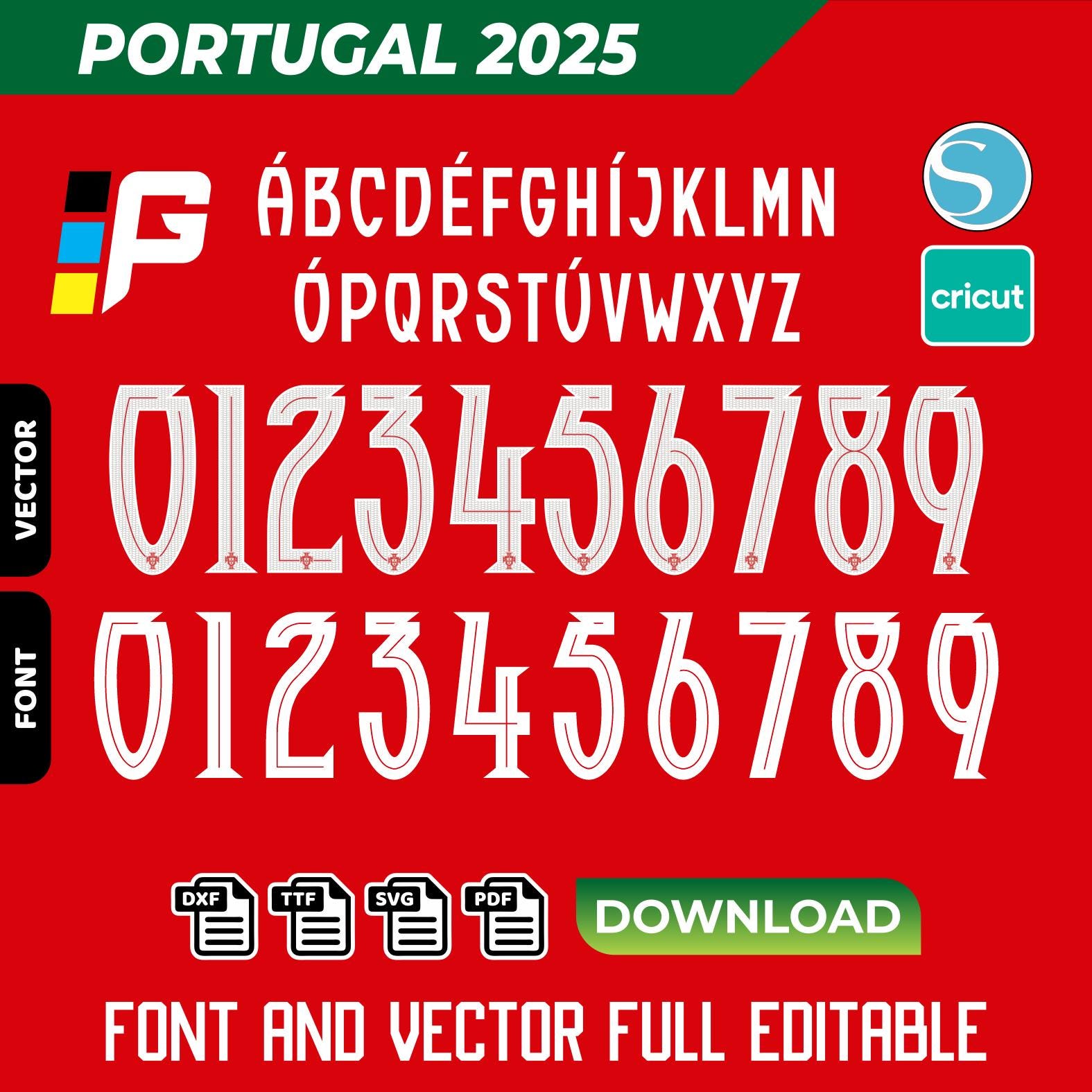 Portugal Jersey Font Vector 2025 Pdf, Svg, Ttf - Etsy