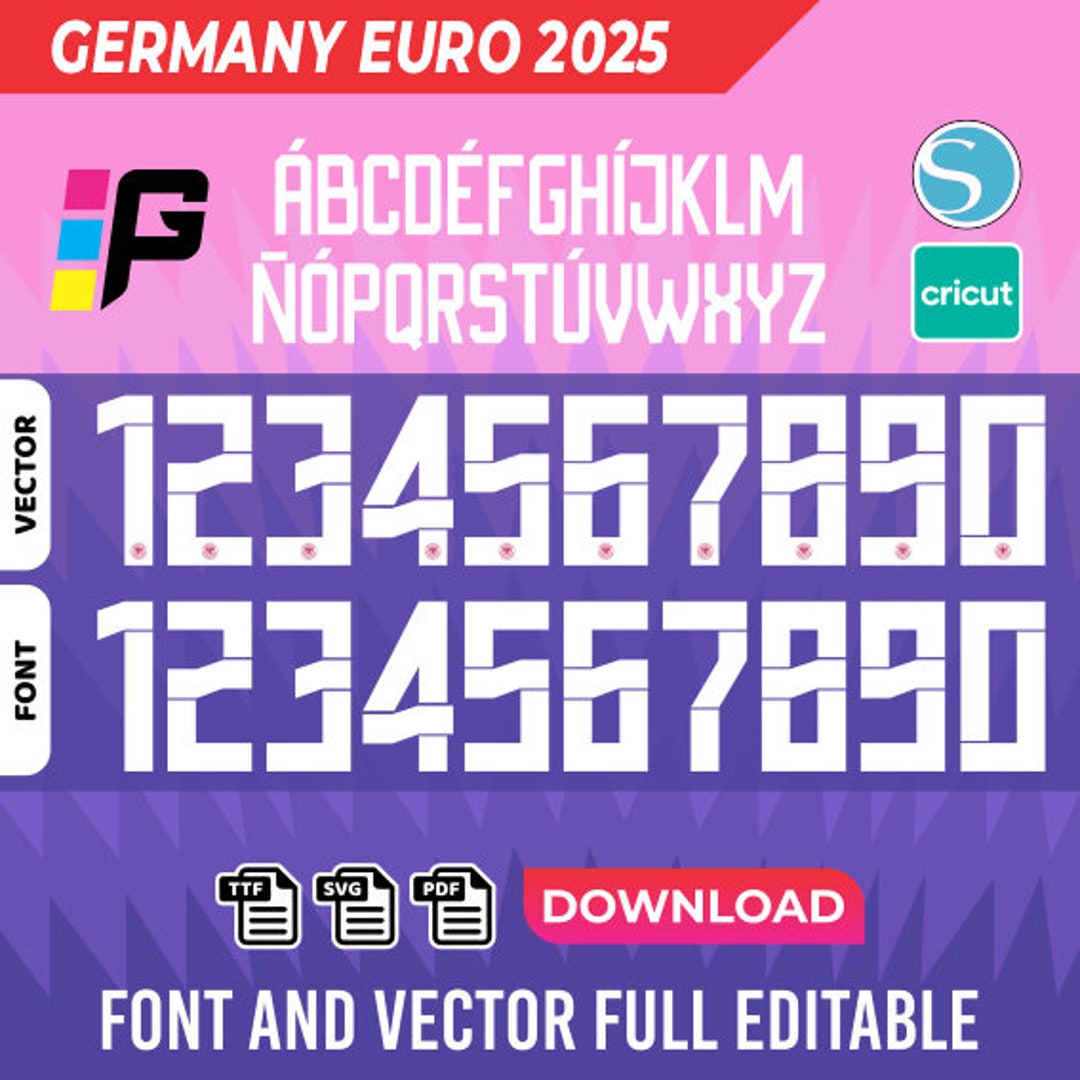 Font Vector Germany 2024 Europe Vector, Svg, Pdf, Ttf. - Etsy